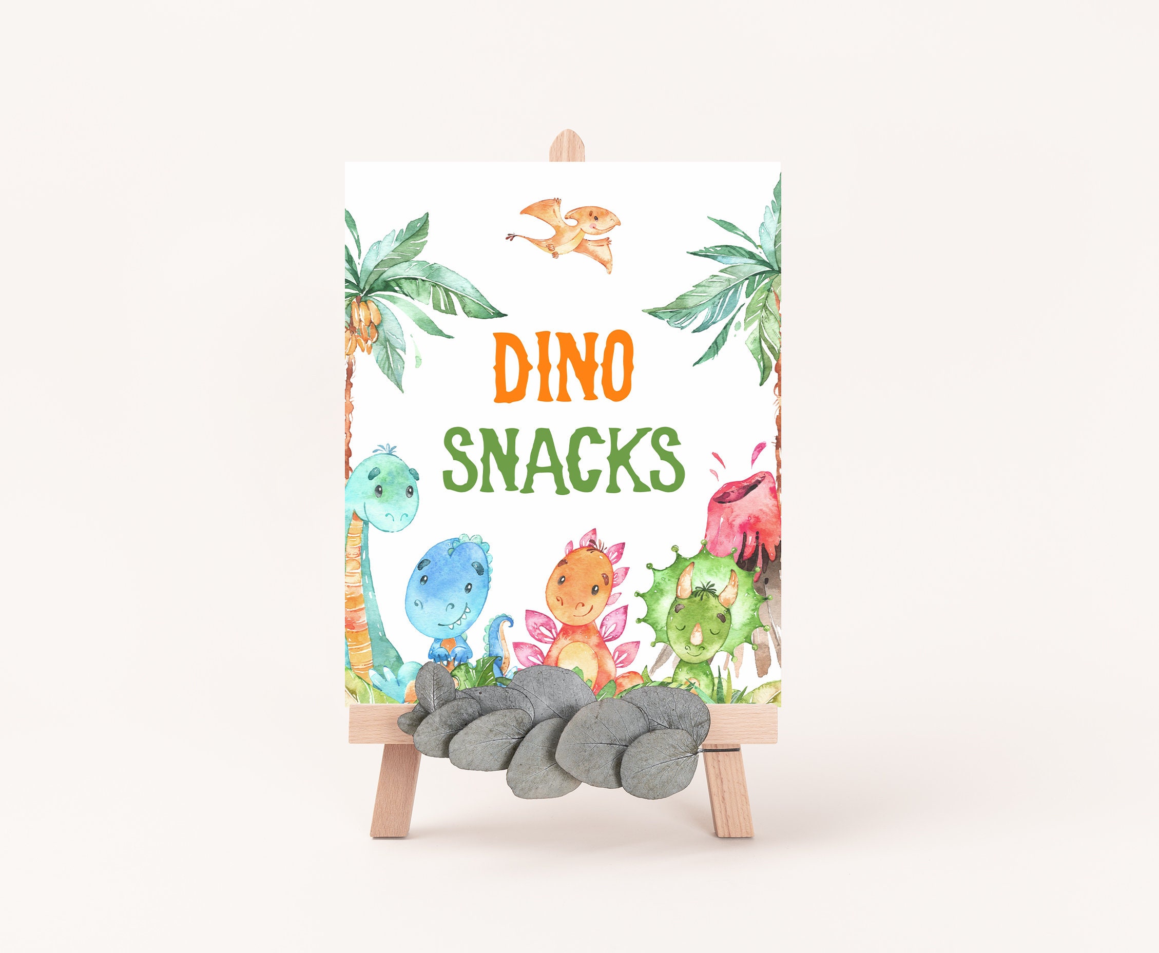 Dino Snacks Table sign Dinosaur party decor Food table sign | Etsy