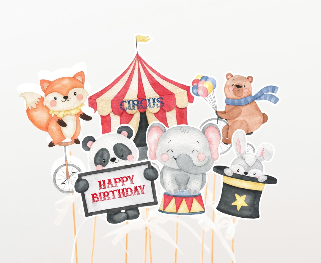 Circus Centerpieces, Circus Party Table Decor, Carnival Birthday Cake ...