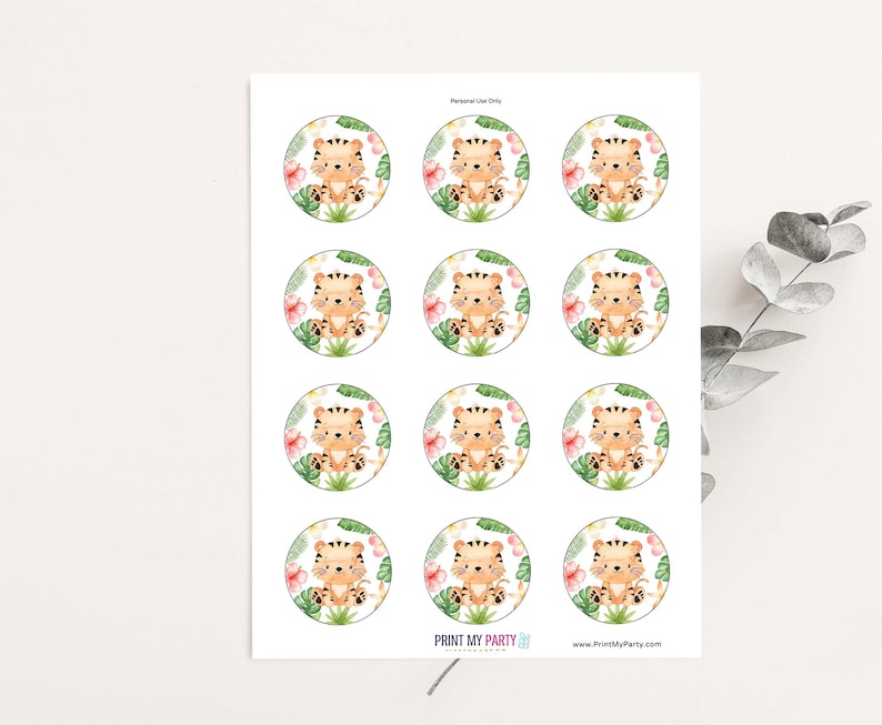 Girl Tiger Cupcake Toppers, Jungle Birthday Decorations, Girl Safari ...