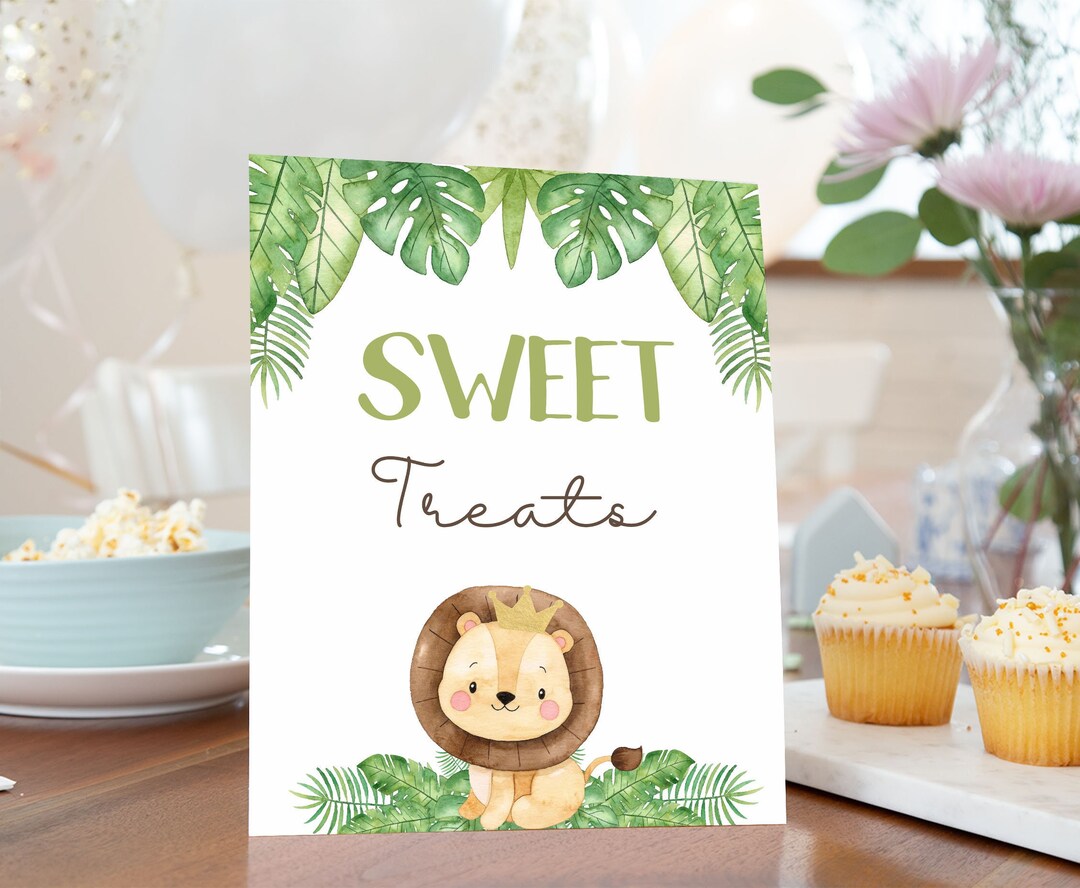 Sweet Treats Table Sign, Safari Table Signs, Safari Birthday ...