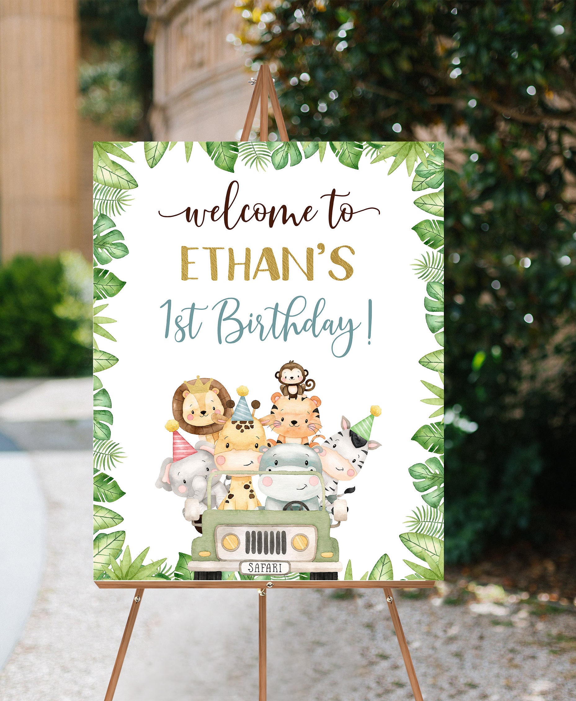Safari Welcome Sign Instant Download Jungle Birthday - Etsy