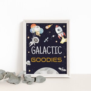 Galactic Goodies Sign, Space Party Sign, Outer Space Birthday, Planets ...