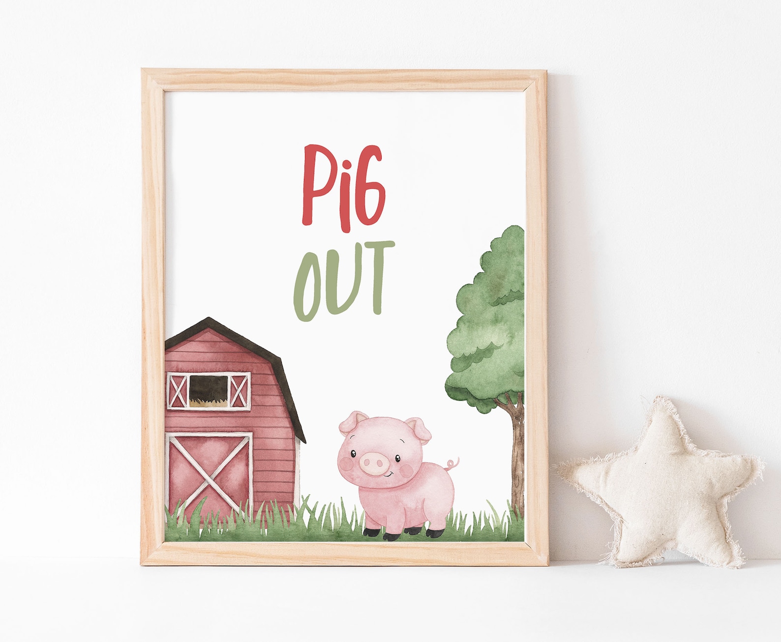 Pig Out Sign Farm Pig Sign Farm Animals Birthday Decoration - Etsy