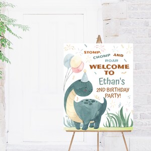Editable Dinosaur Welcome Sign, Instant Download, Dino Birthday ...