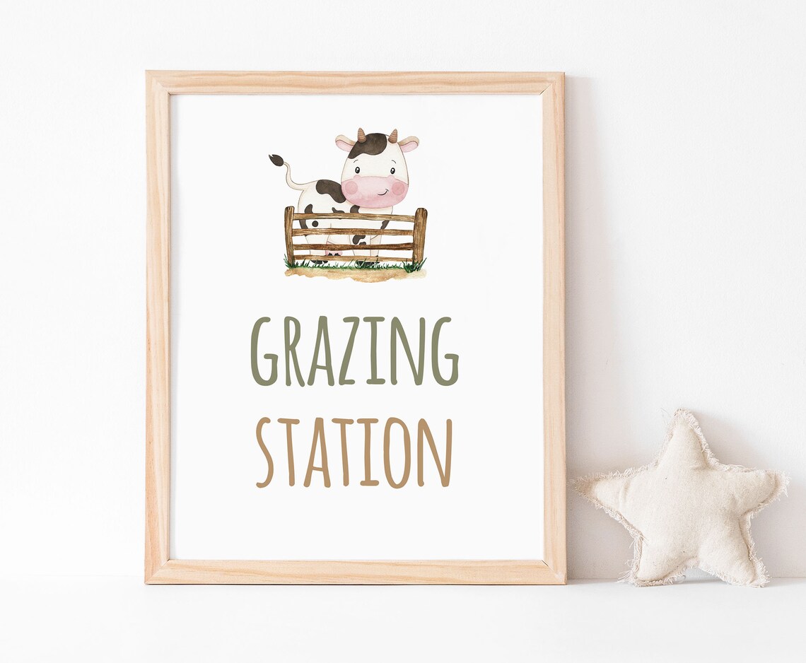 Grazing Station Sign Farm Birthday Food Table Signs Farm - Etsy