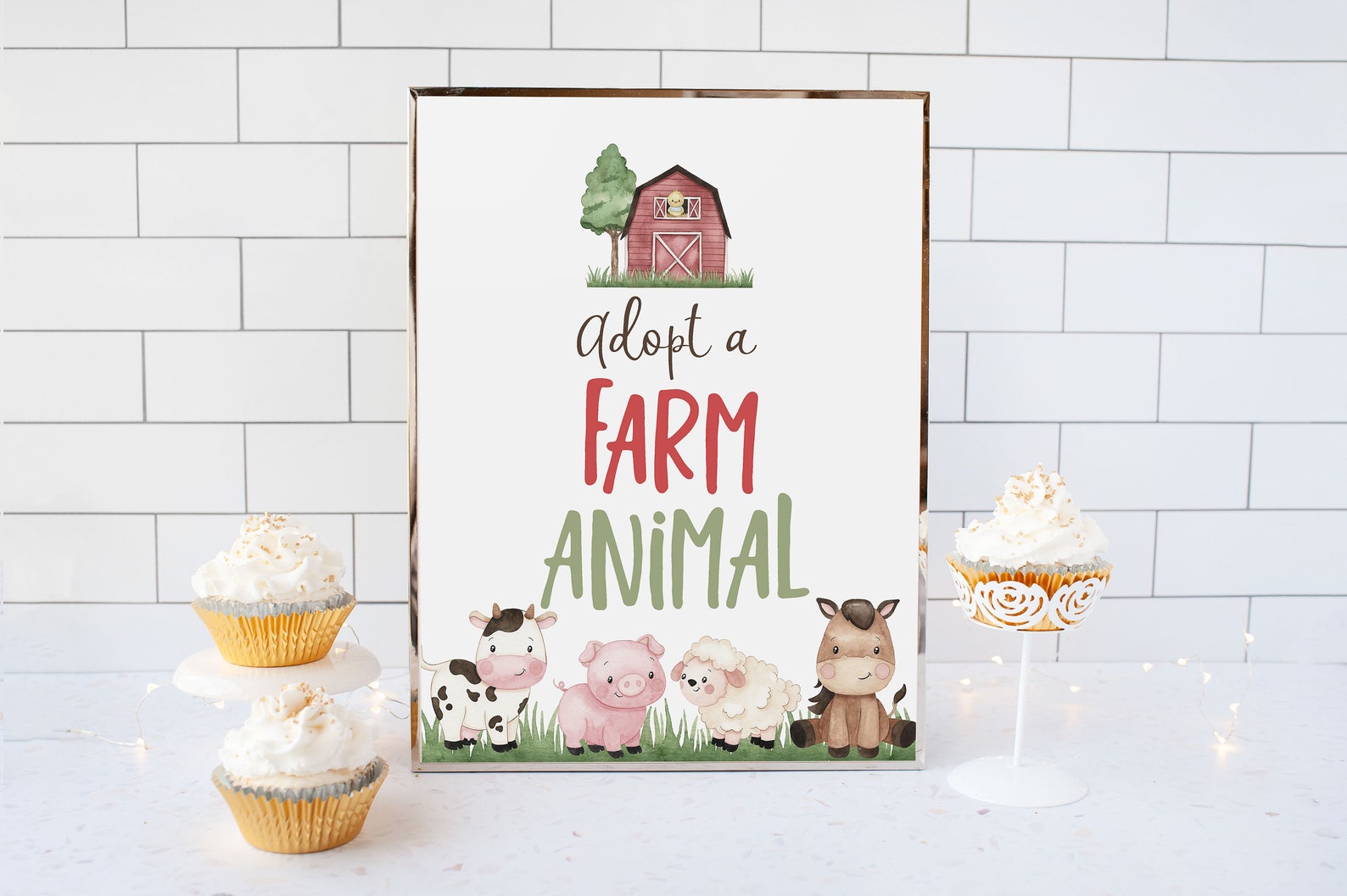 Adopt a Farm Animal Sign, Farm Table Signs, Farm Party Decor, Boy ...