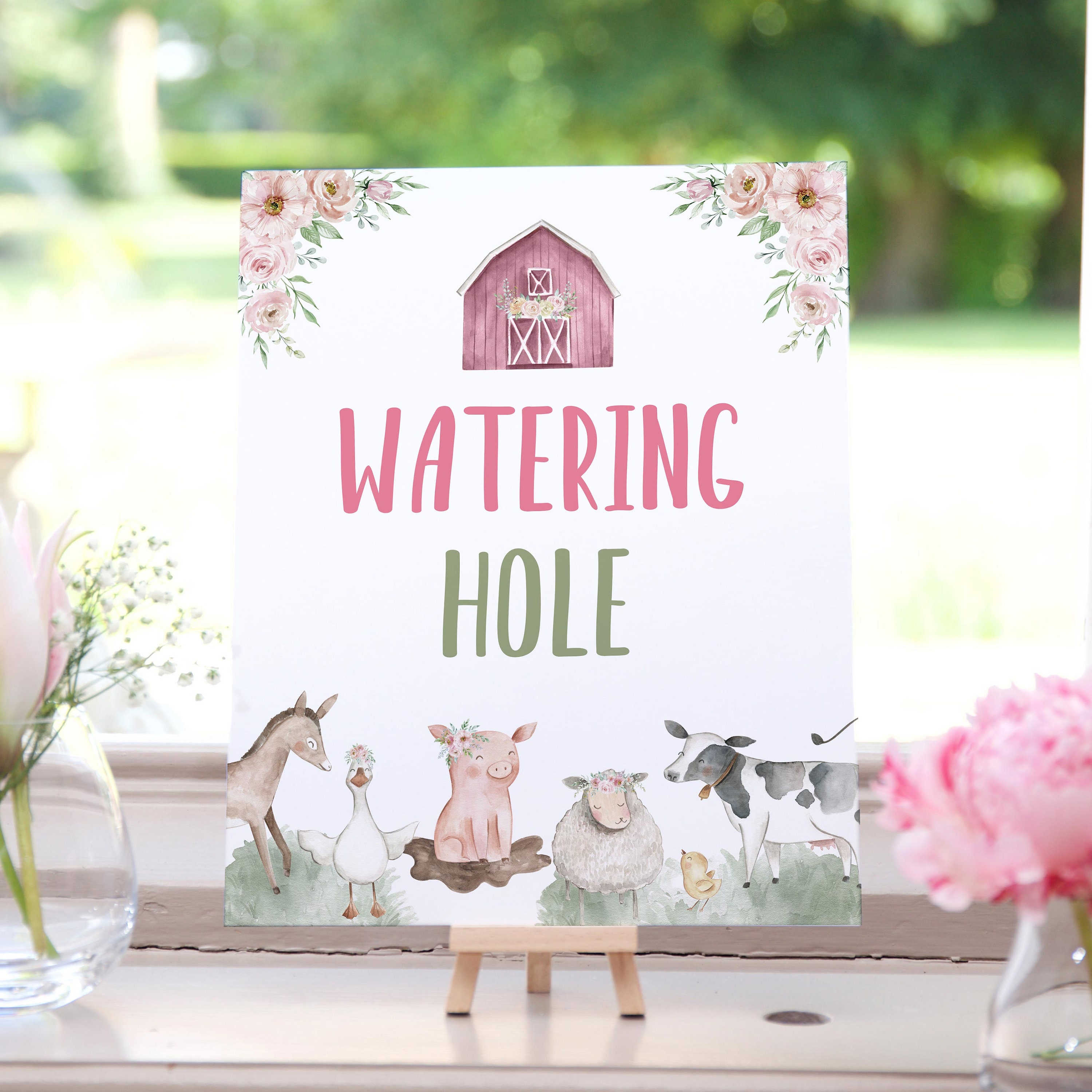 Watering Hole Sign Drinks Table Signs Girl Farm Birthday - Etsy