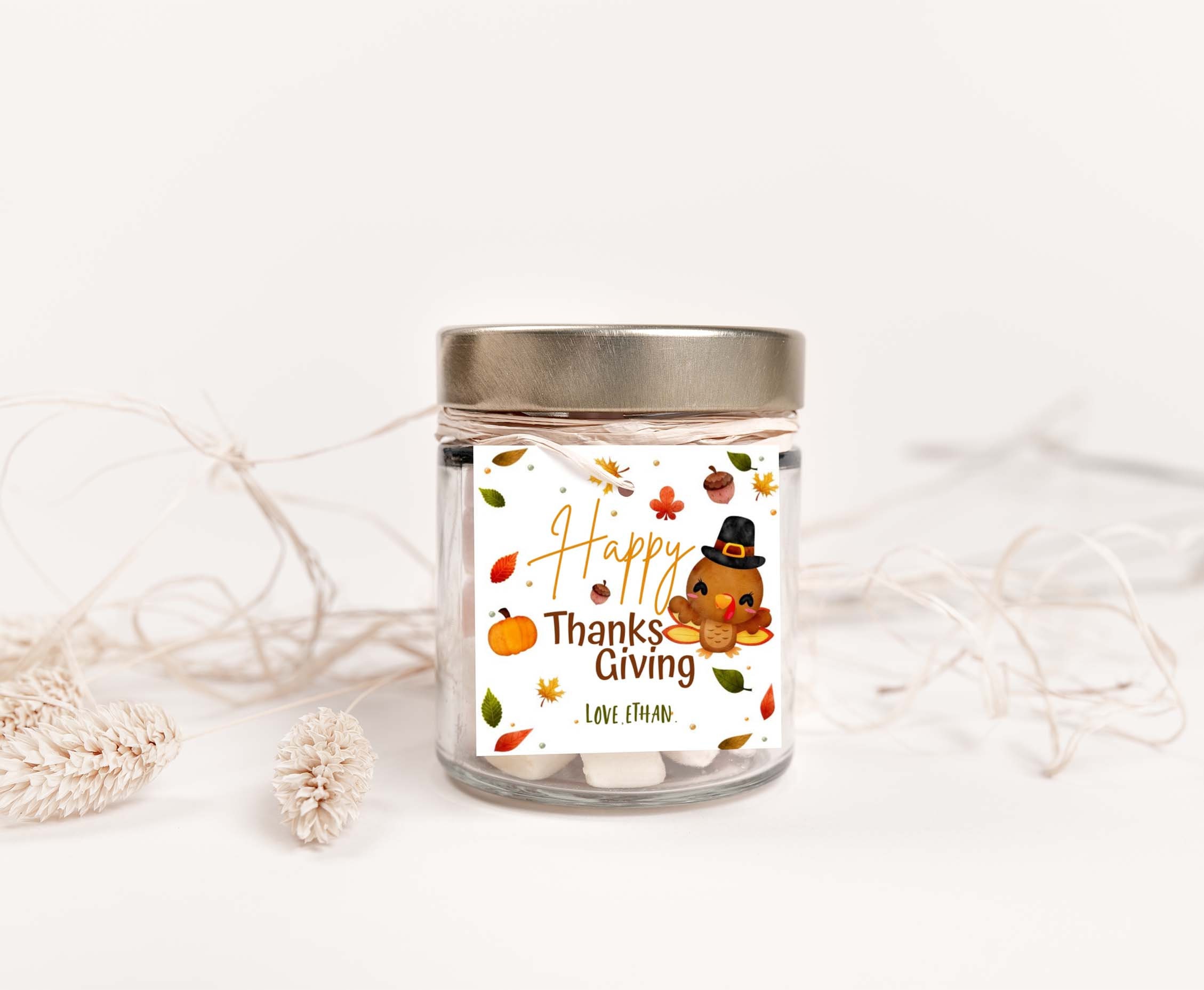 Editable Happy Thanksgiving Tags, Turkey Gift Tags, Thanksgiving Cookie ...