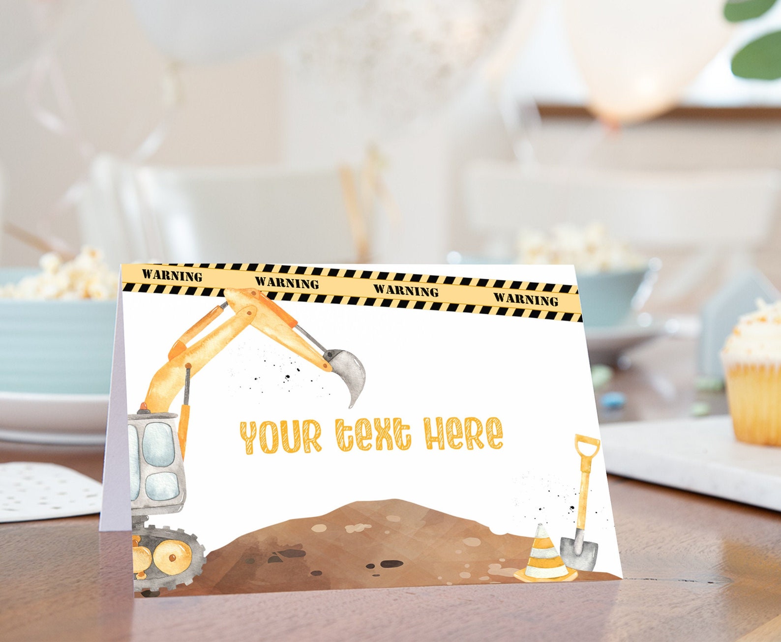 Construction Place Cards Construction Birthday Decorations - Etsy