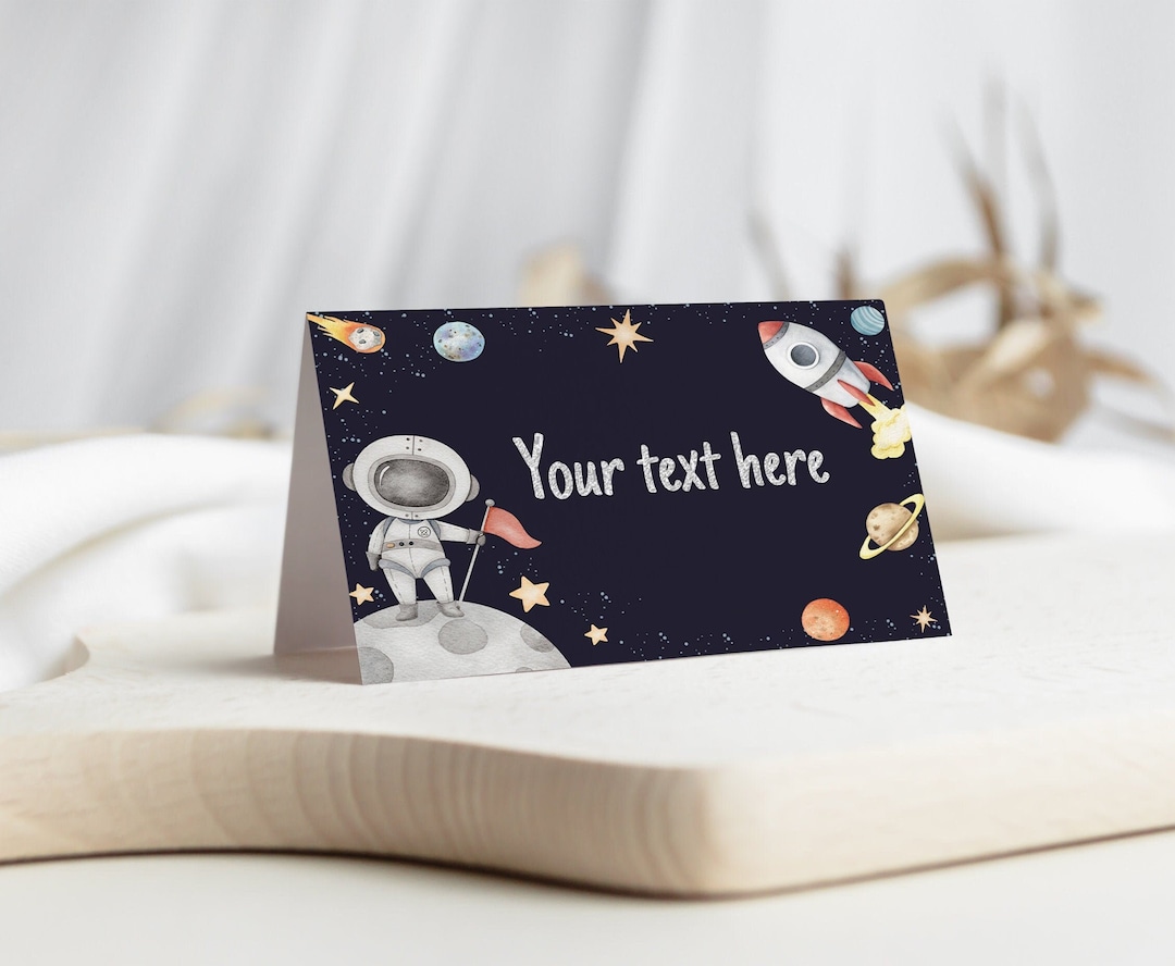 Space Place Cards, Astronaut Birthday Decorations, Space Food Labels ...