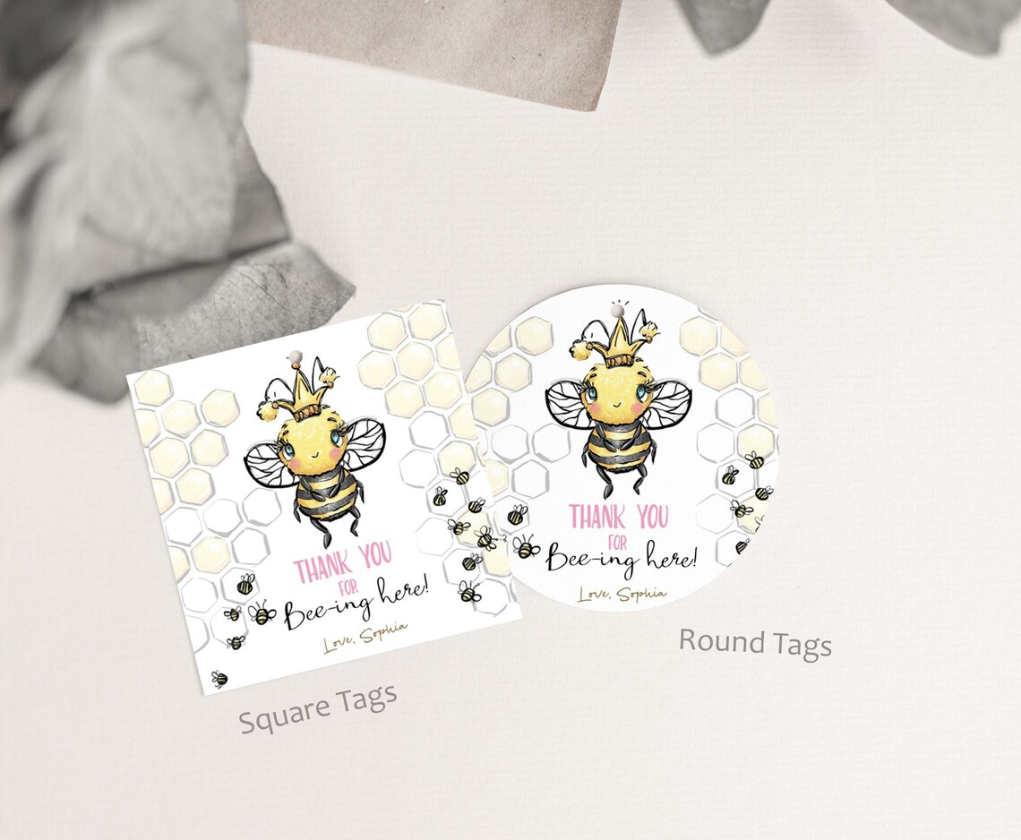 Editable Bee Thank You Tags Bee Day Decorations Thank You | Etsy