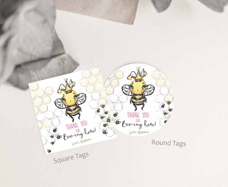 Editable Bee Thank You Tags Bee Day Decorations Thank You - Etsy