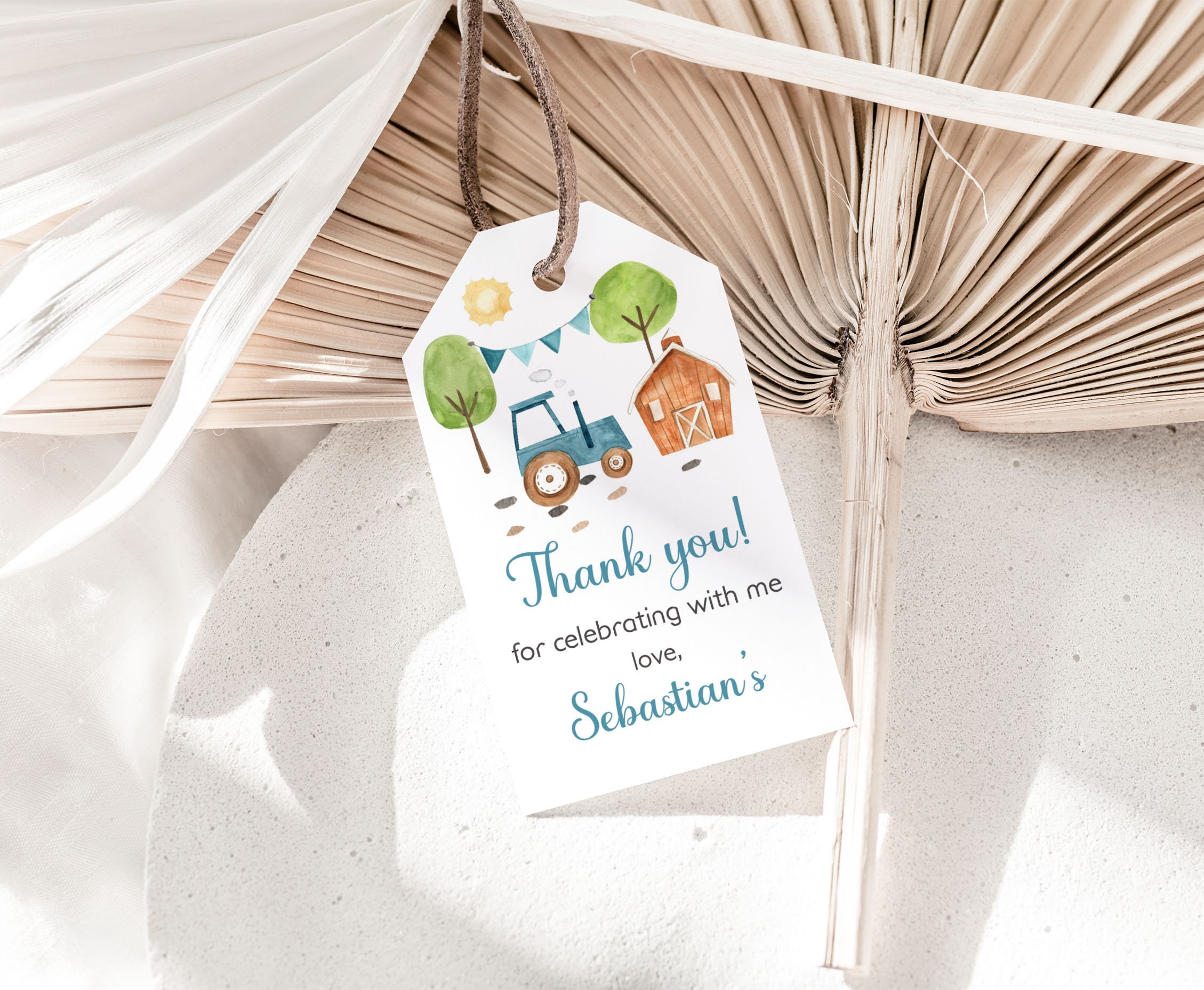 Tractor Thank You Tags Farm Thank You Tags Barnyard Baby - Etsy