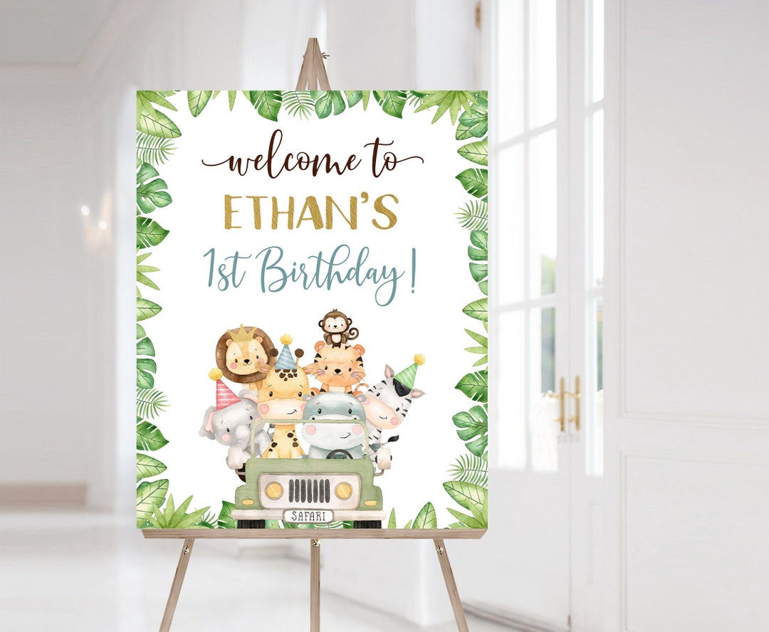 Safari Welcome Sign, Instant Download, Jungle Birthday Welcome, Safari ...