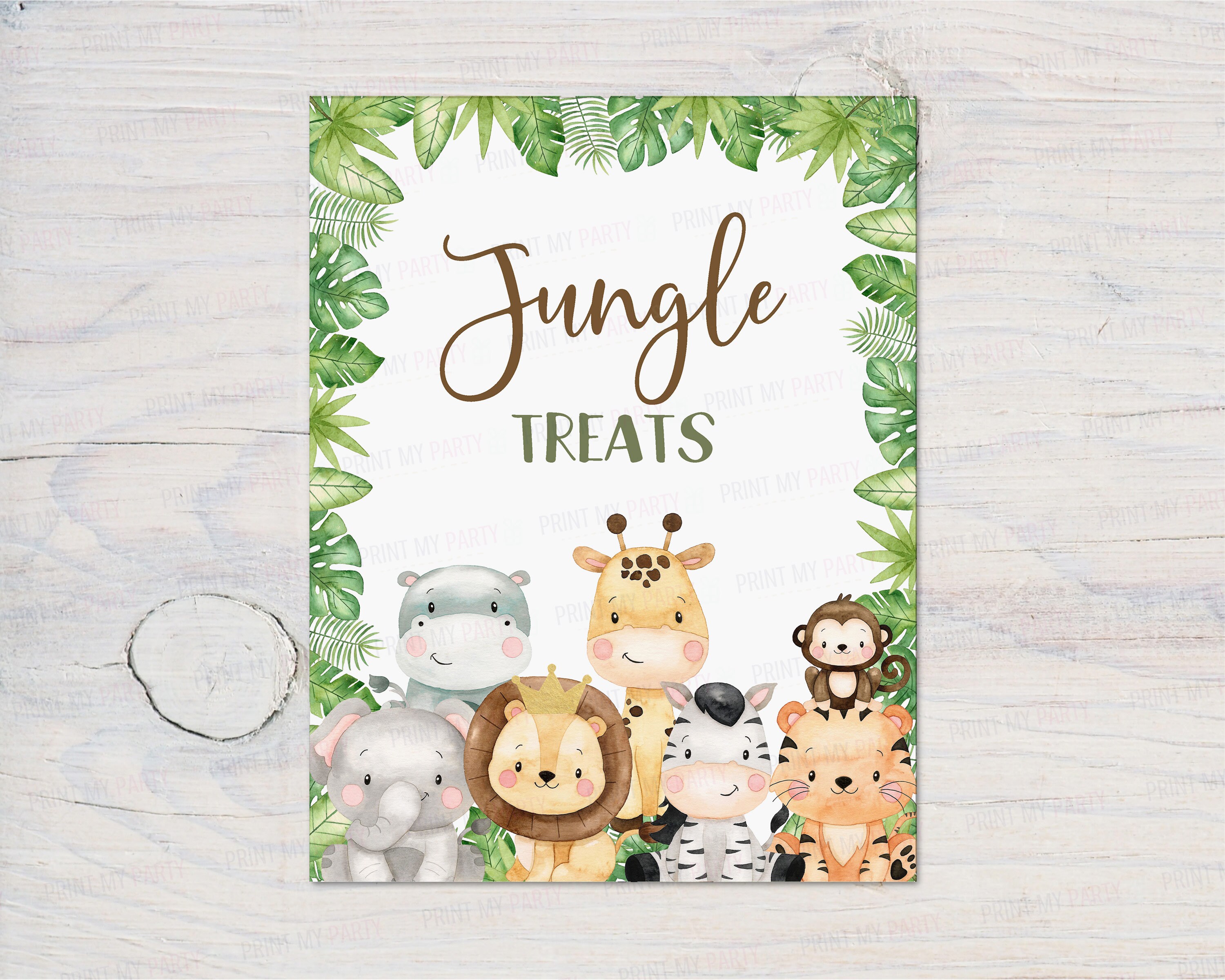 Jungle Treats Sign Safari Table Signs Safari Birthday - Etsy