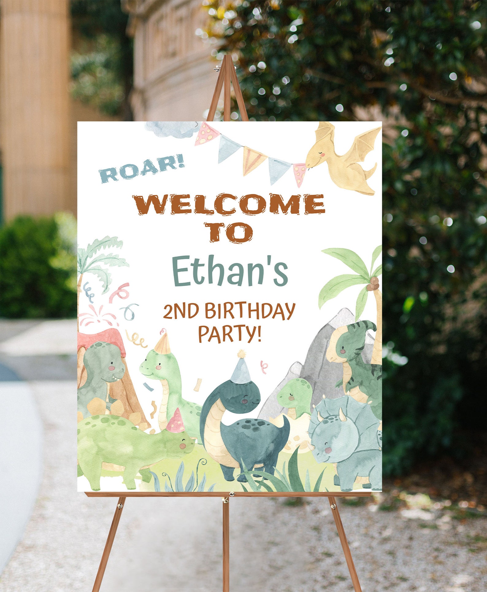 Editable Dinosaur Welcome Sign, Instant Download, Dino Birthday ...