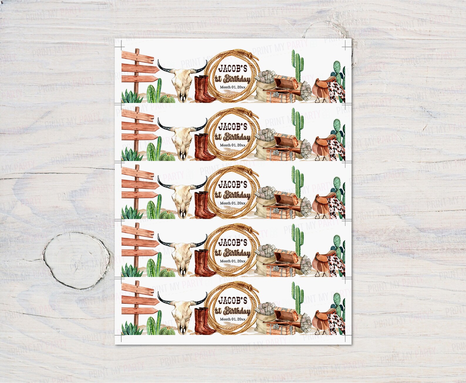 EDITABLE Rodeo Water Bottle Labels Cowboy Party Printable - Etsy