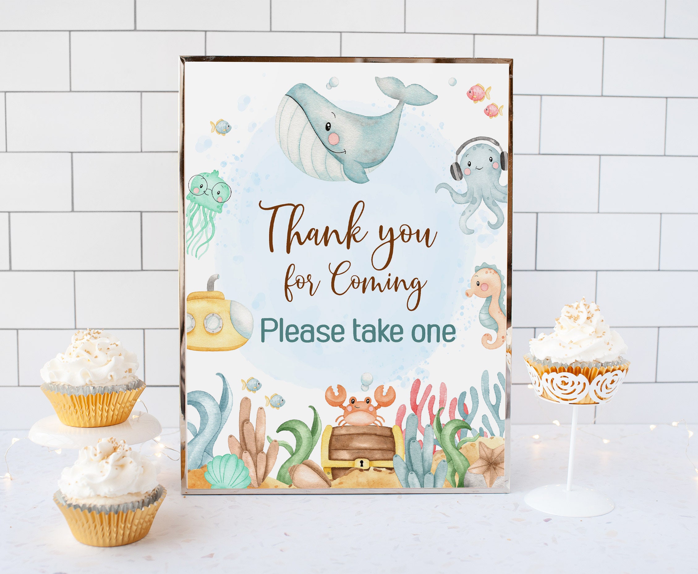 Under the Sea Sign Ocean Party Decor Thanks for Coming Table - Etsy