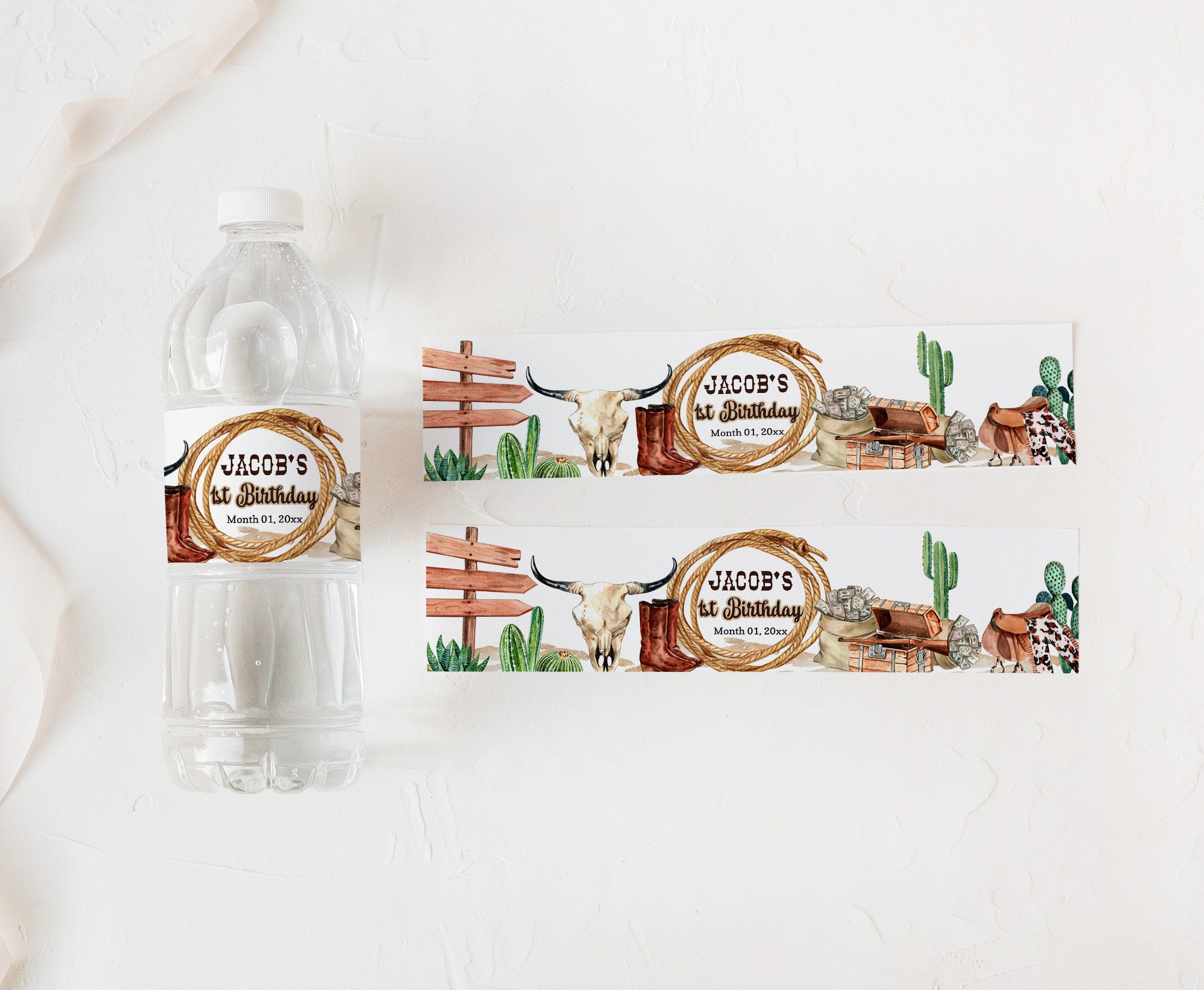 EDITABLE Rodeo Water Bottle Labels Cowboy Party Printable - Etsy