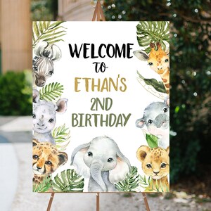 Safari Welcome Sign, Instant Download, Jungle Birthday Welcome, Safari ...