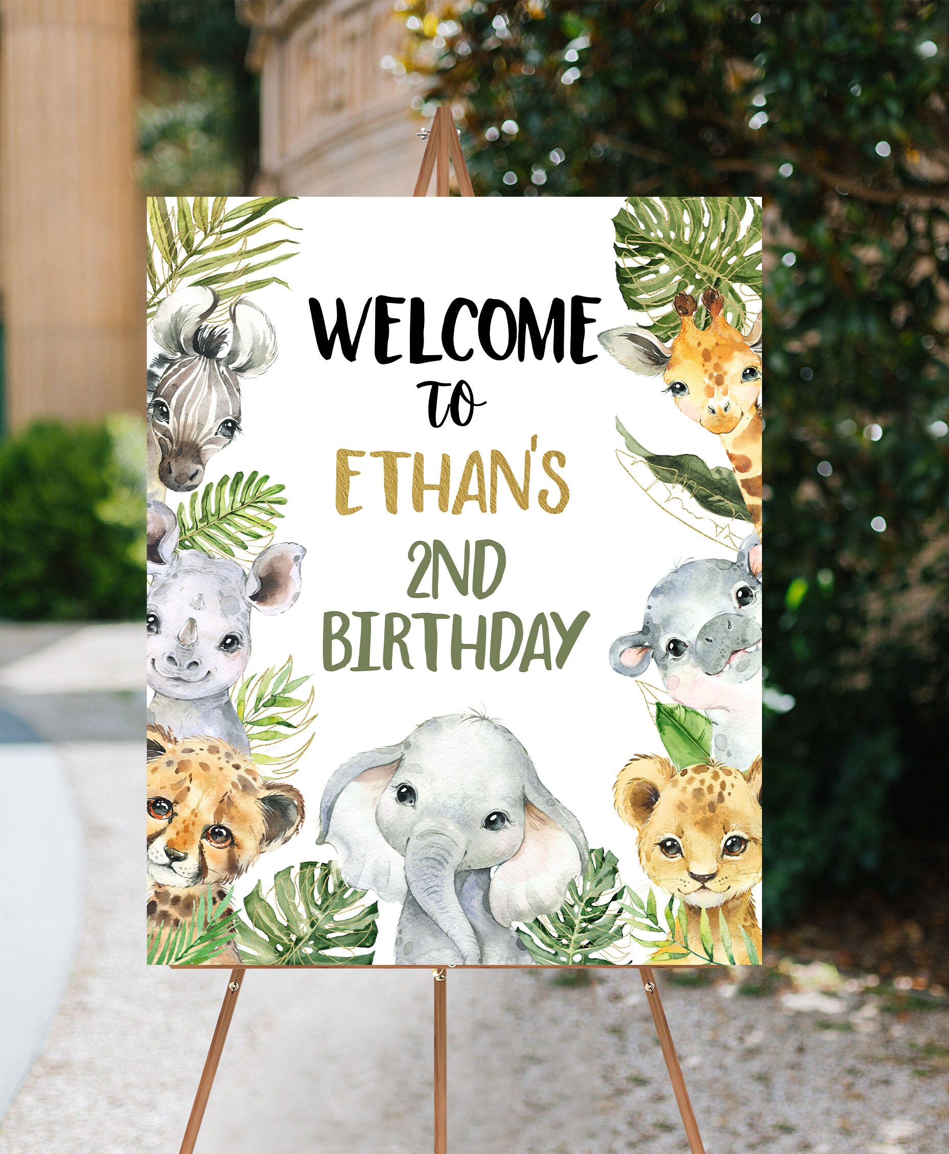 Safari Welcome Sign, Instant Download, Jungle Birthday Welcome, Safari ...
