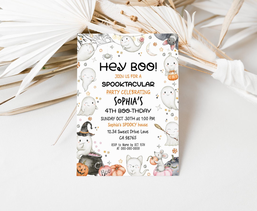 Editable Ghost Birthday Invitation, Spooktacular Birthday, Halloween ...