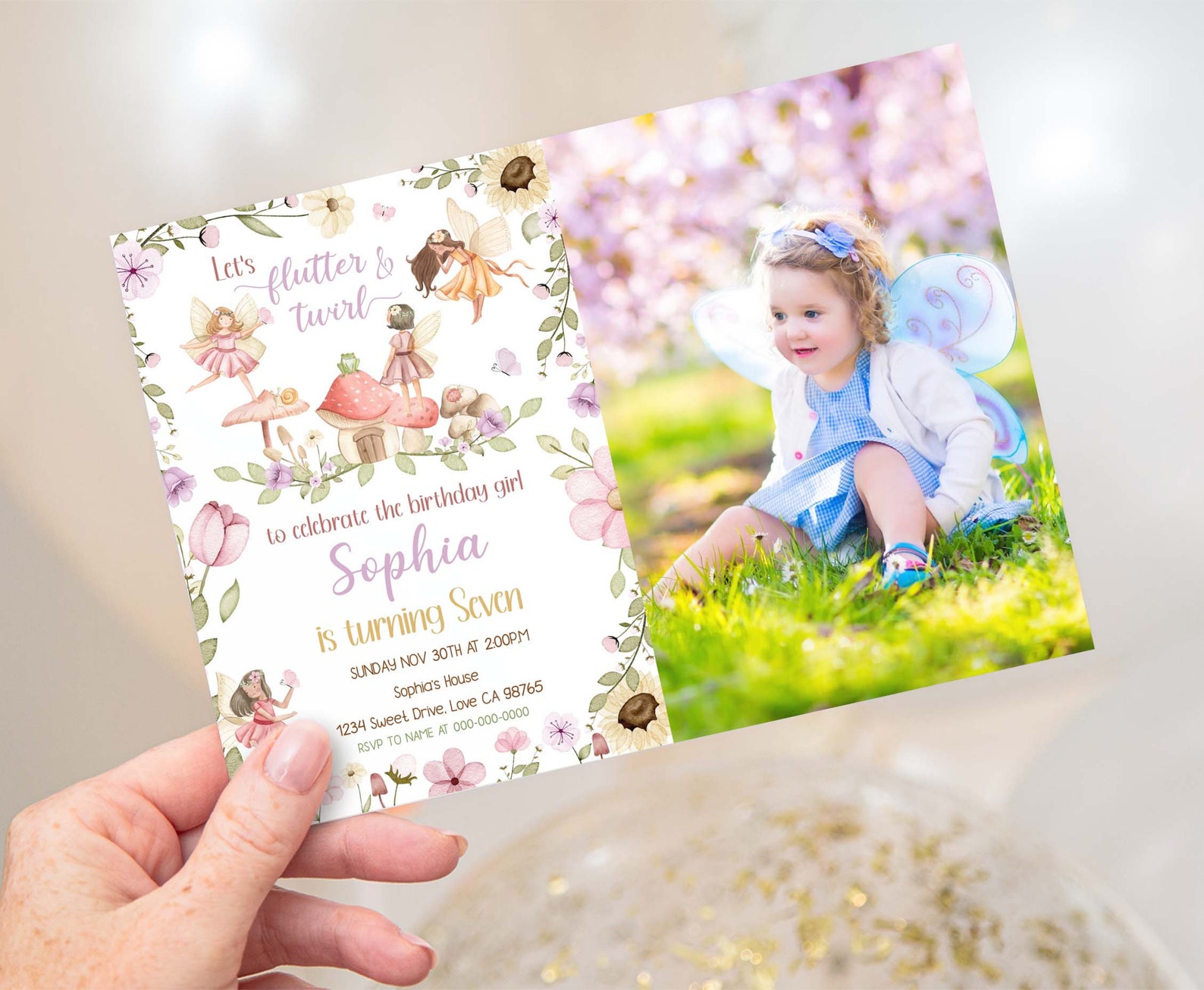 Fairy Photo Invitation, Instant Download, EDITABLE Fairy Garden ...