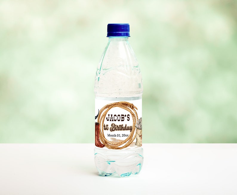 EDITABLE Rodeo Water Bottle Labels Cowboy Party Printable - Etsy