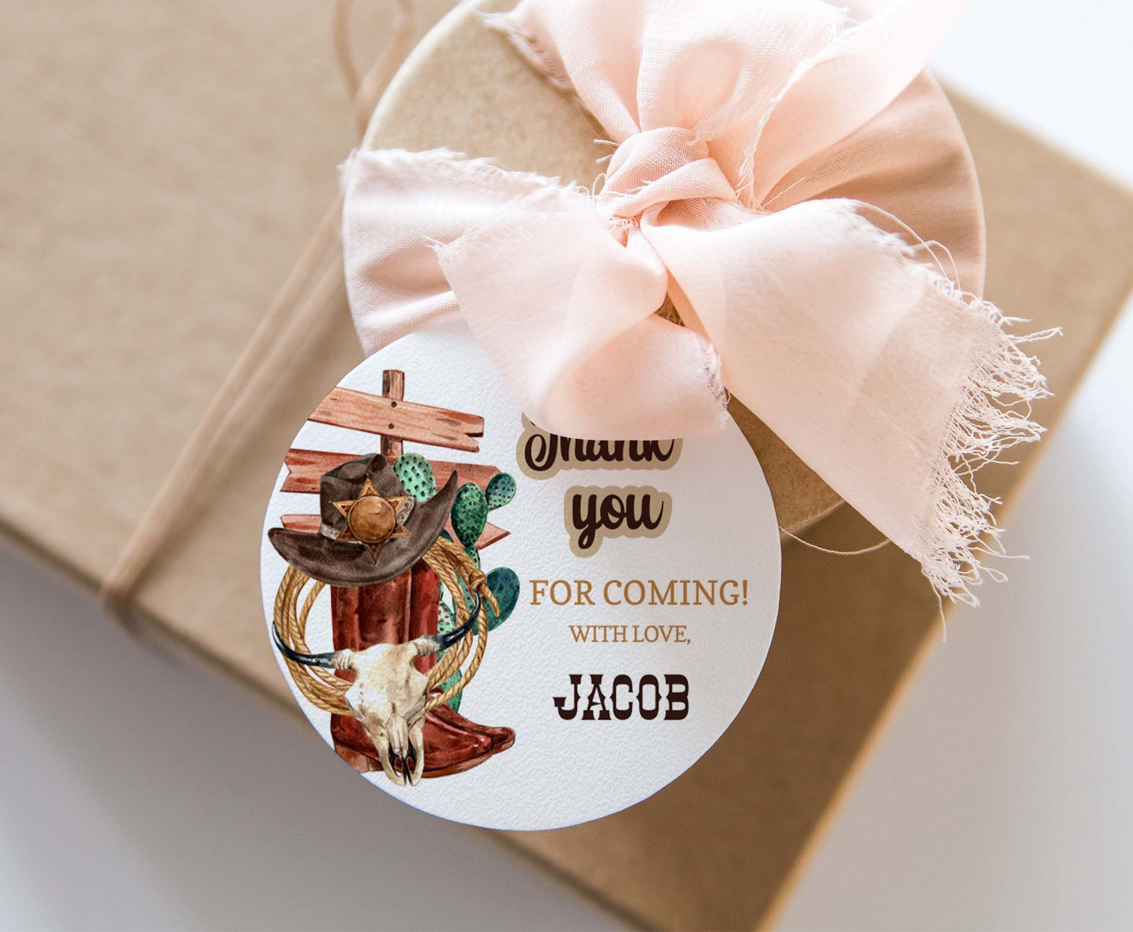 Editable Rodeo Thank You Tags, Cowboy Birthday Decorations, Western ...