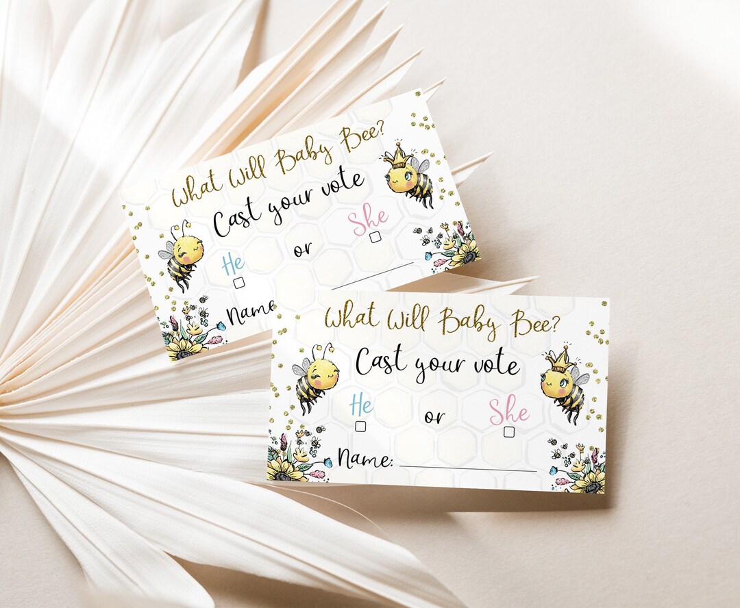 What Will Baby Bee, Cast Your Vote Gender Reveal, Bee Baby Reveal Games ...