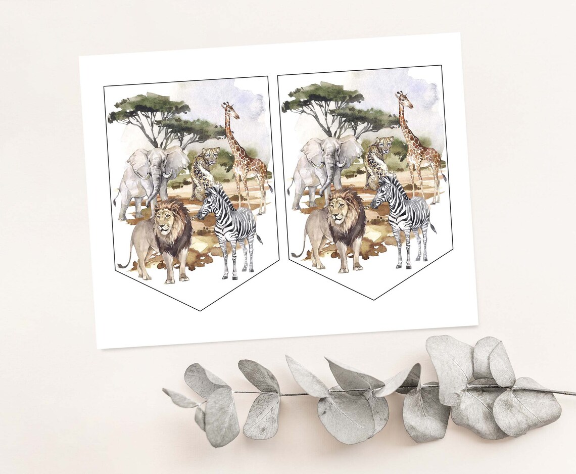 Editable Safari Animals Banner Custom Safari Birthday Banner - Etsy