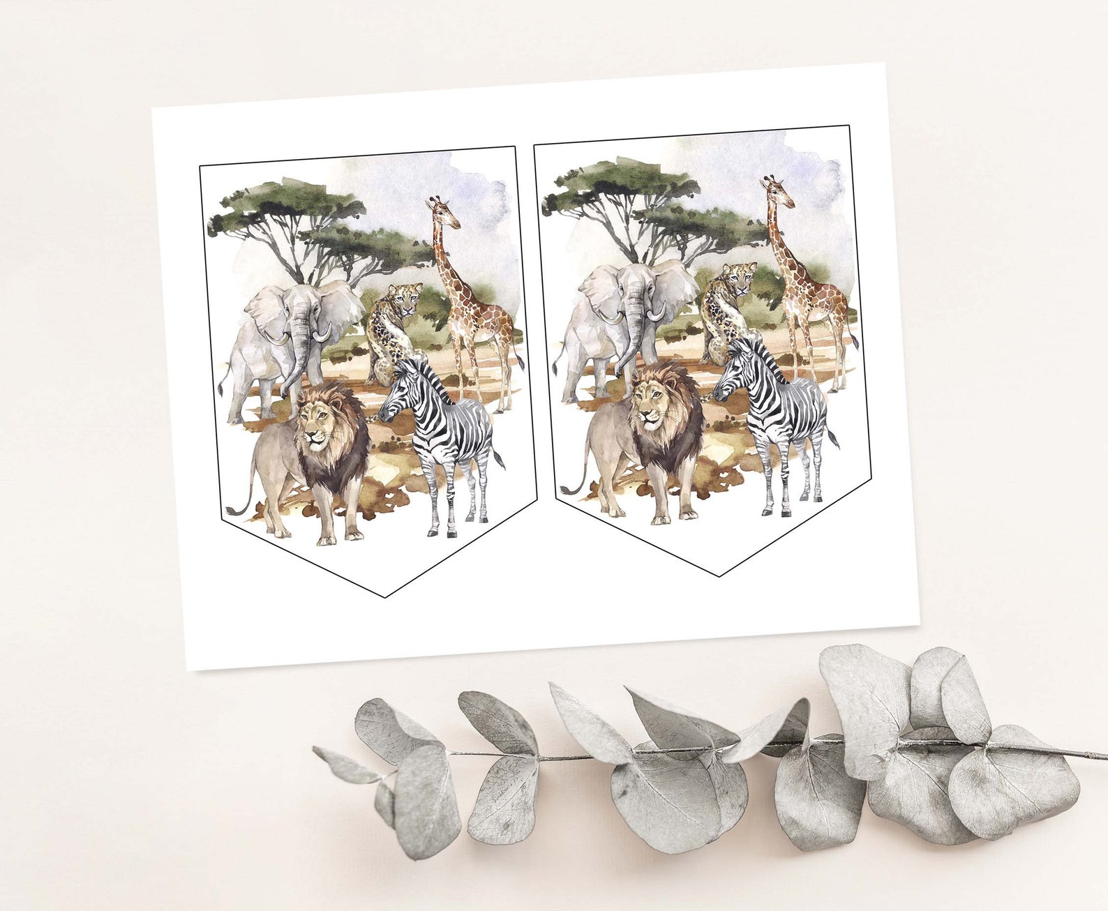 Editable Safari Animals Banner, Custom Safari Birthday Banner, Jungle ...