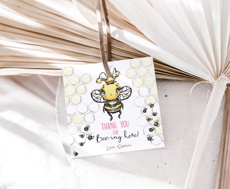 Editable Bee Thank You Tags Bee Day Decorations Thank You | Etsy