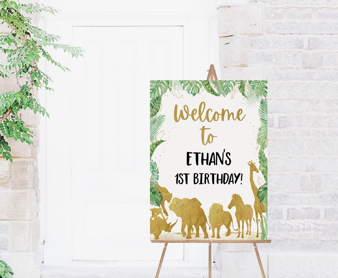 Safari Welcome Sign Instant Download Jungle Birthday | Etsy Canada