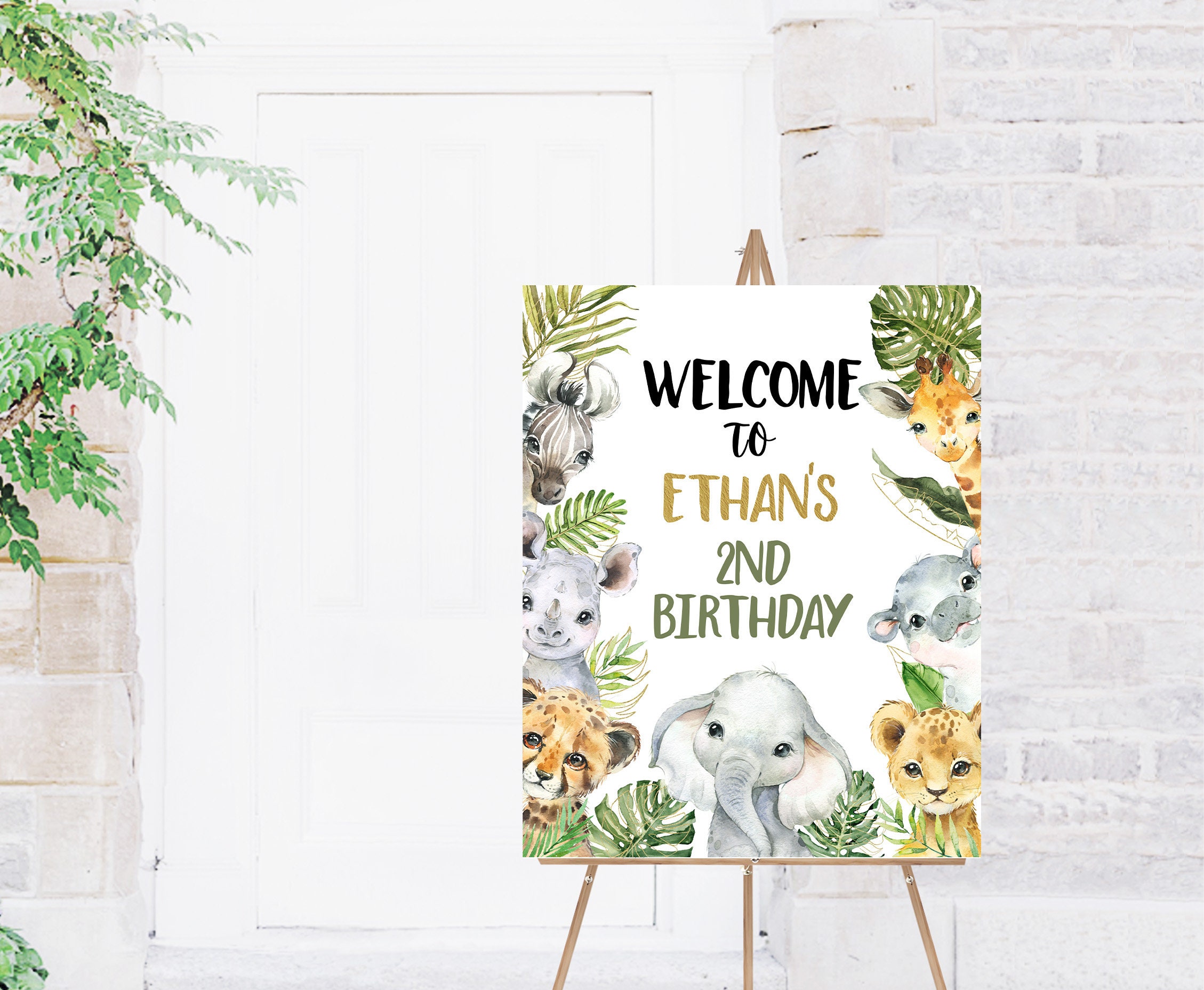 Safari Welcome Sign, Instant Download, Jungle Birthday Welcome, Safari ...