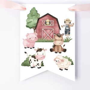 Welcome Baby Banner Printable, Farm Baby Shower Banner, Baby Boy Shower ...