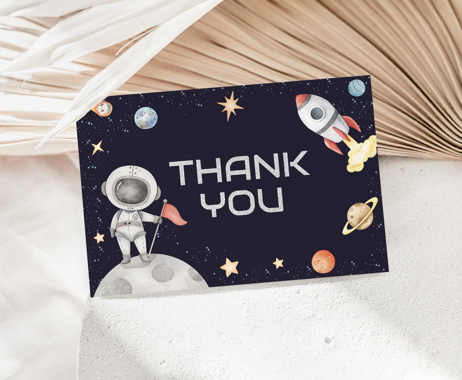 Space Thank You Cards Digital Download Flat 4x6 Card Outer - Etsy