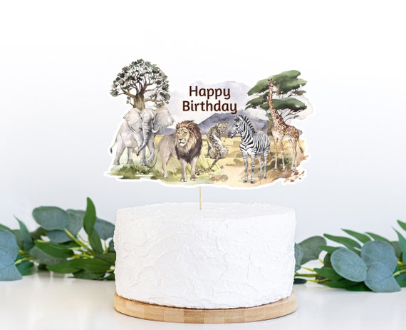 Safari Birthday Cake Topper Safari Centerpiece Safari | Etsy