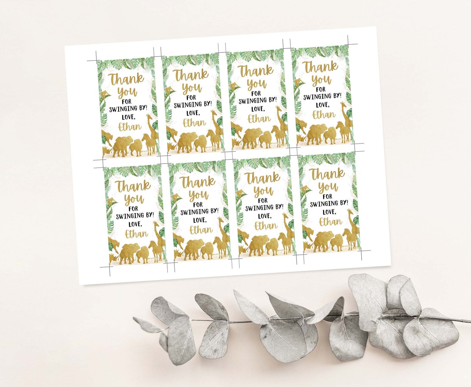 Editable Safari Party Printable Safari Favor Tags Jungle - Etsy