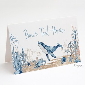 Under the Sea Place Cards, Whale Place Cards, Sea Baby Shower Decor ...