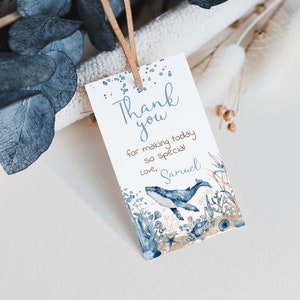 Whale Thank You Tags, Under the Sea Thank You Tags, Editable Ocean ...