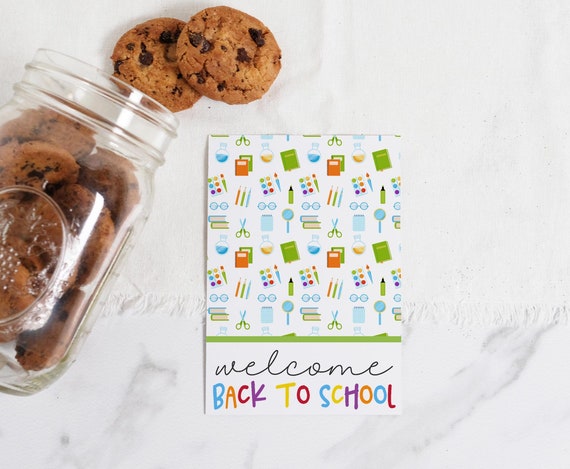 Welcome Back to School Cookie Card, Back to School Cookie Printables ...