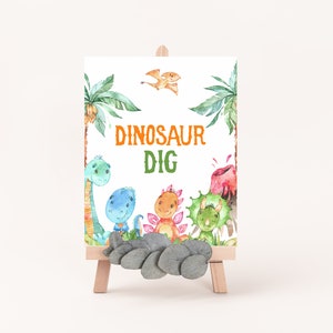 Dino Dig Table Sign, Dinosaur Party Decor, Dino Dig Sign, Dino Birthday ...