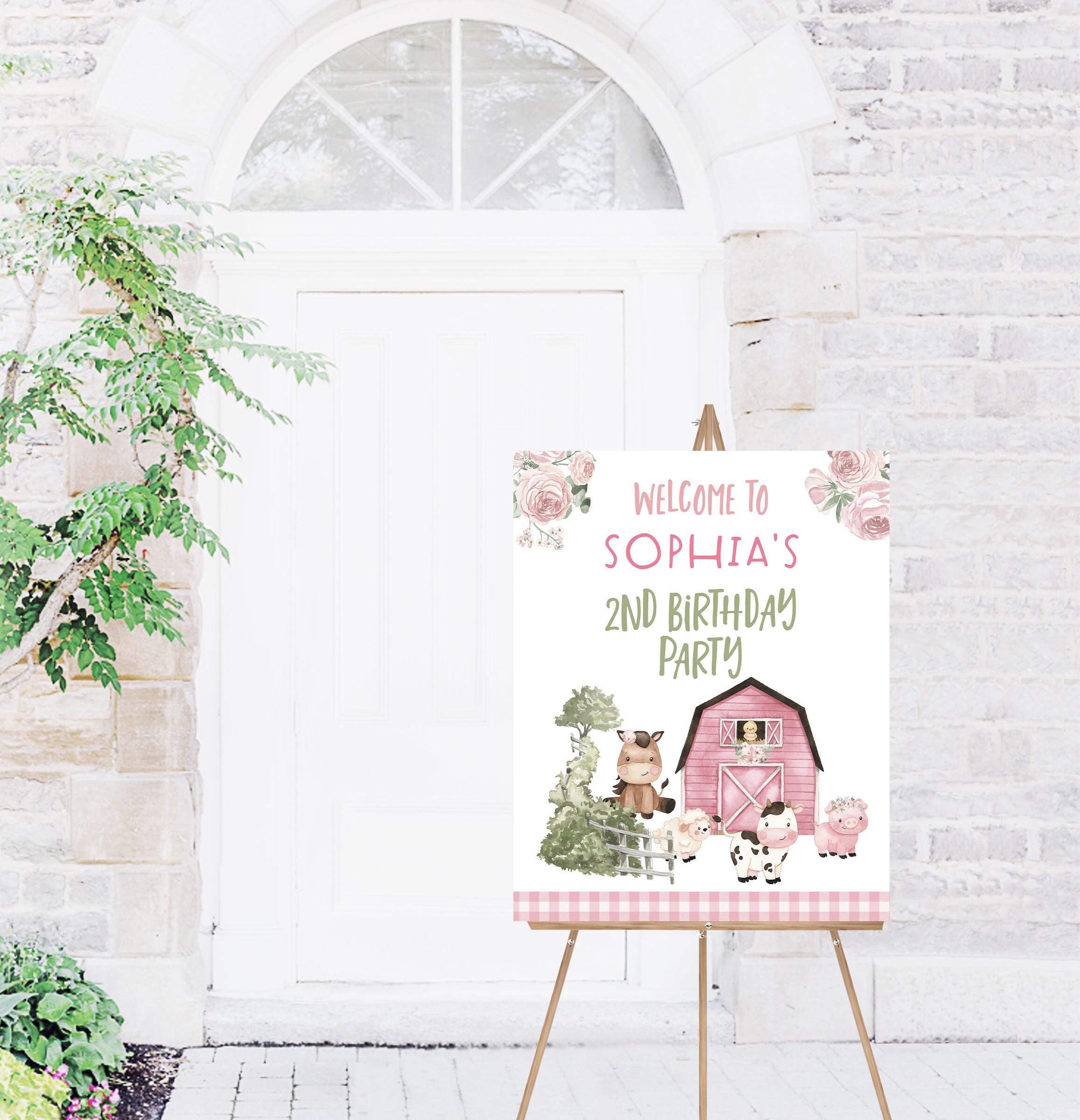 Editable Farm Welcome Sign Girl Instant Download Floral Farm - Etsy