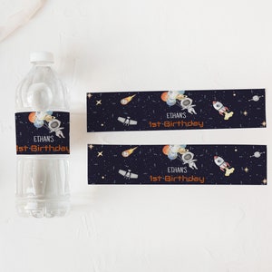 EDITABLE Space Water Bottle Labels, Outer Space Birthday Decorations ...