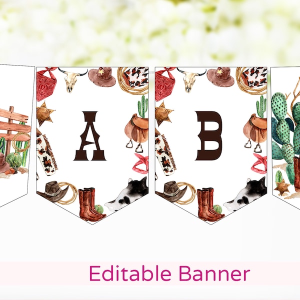 Cowboy Alphabet Printable - Etsy