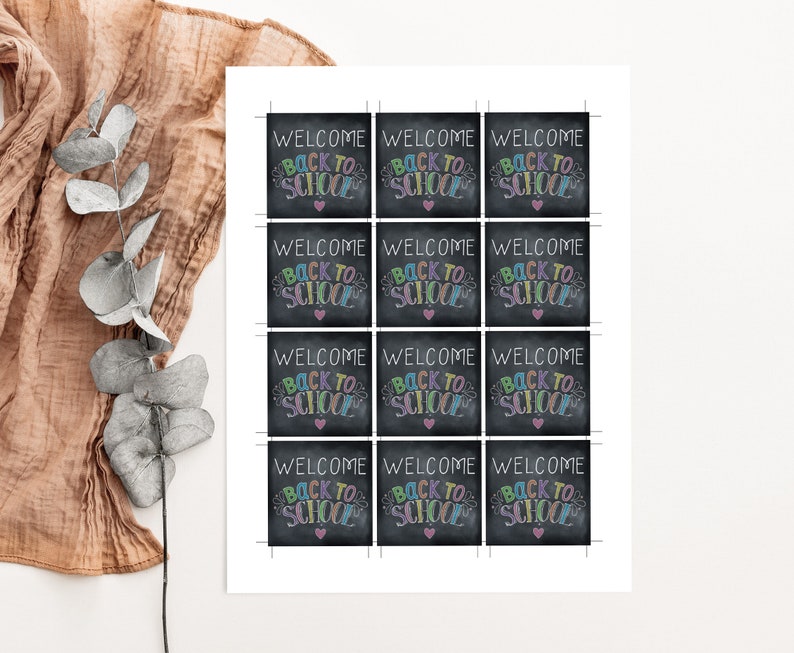 Welcome Back to School Square Tags Printable Square - Etsy