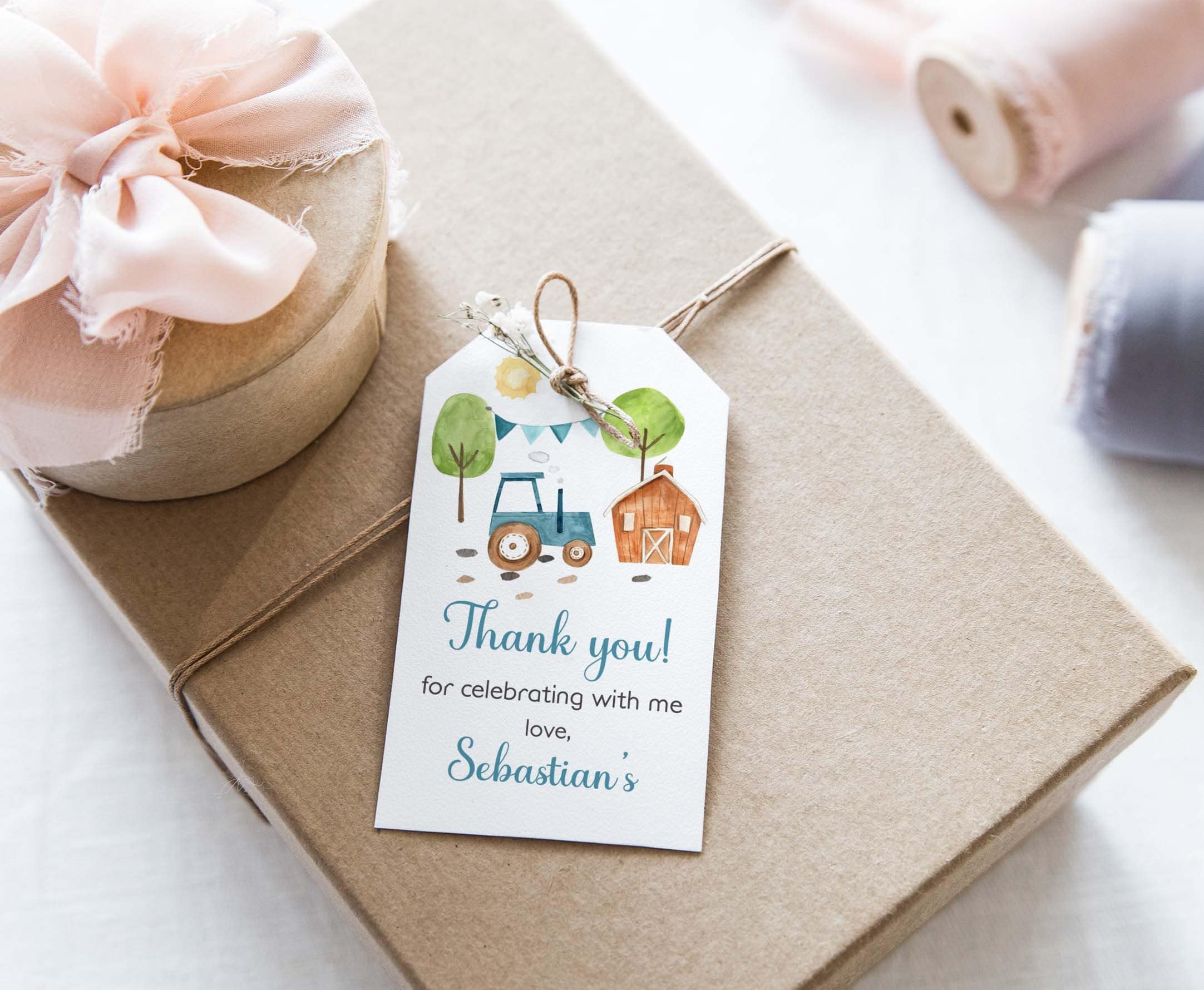 Tractor Thank You Tags Farm Thank You Tags Barnyard Baby - Etsy