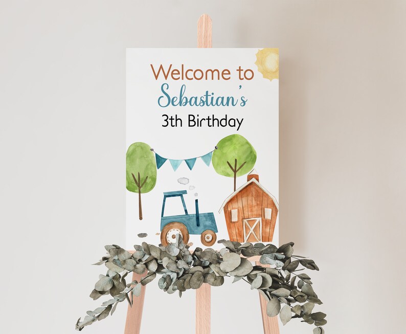 Tractor Welcome Sign Farm Welcome Sign Barndyard Bash Party - Etsy