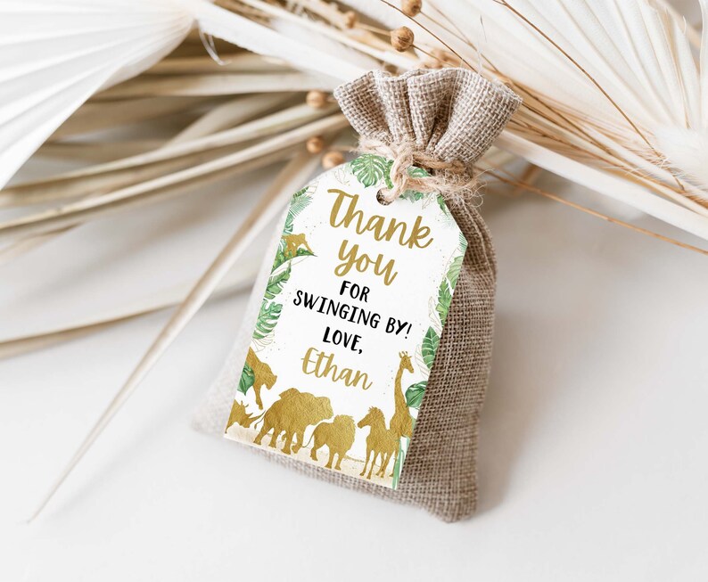 Editable Safari Party Printable Safari Favor Tags Jungle - Etsy